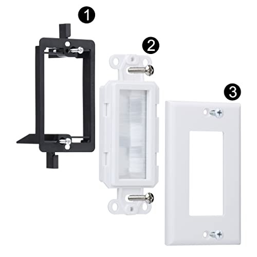 Brush Wall Plate Deco Bristle Insert with Single Gang Mounting Bracket ...