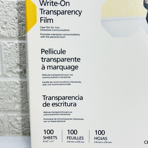 Corporate Express Write-On Transparency Film 8.5"x11" CEBAF49702 • 98 ...