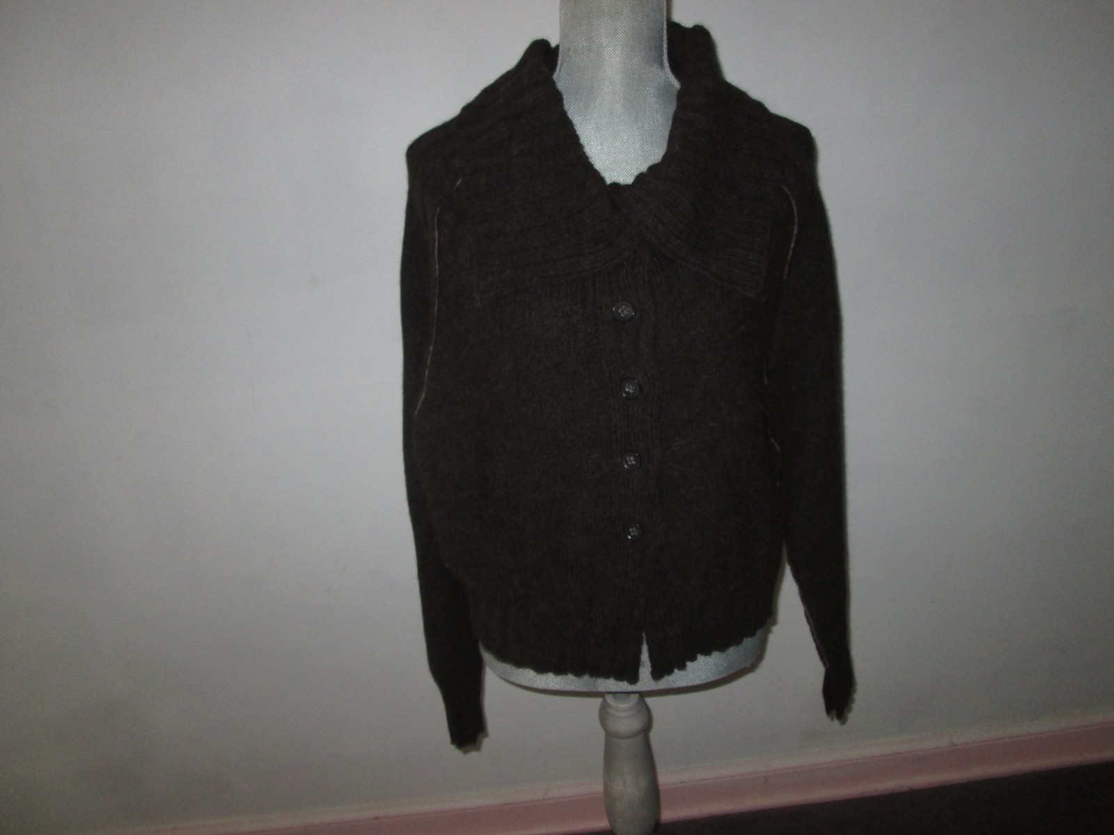 CREA CONCEPT Espresso Brown Wool/Alpaca Blend Button … - Gem