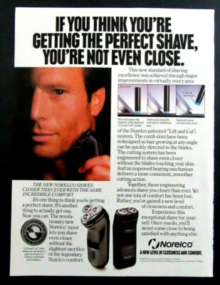 1990 NORELCO "Close Shave" Lift & Cut Electric Razor Magazine Ad | eBay