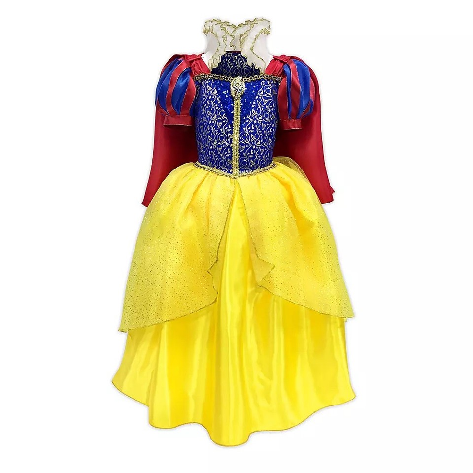 Deluxe~SNOW WHITE~COSTUME~DRESS + HEADBAND + RED CAPE~NWT~Disney Store ...