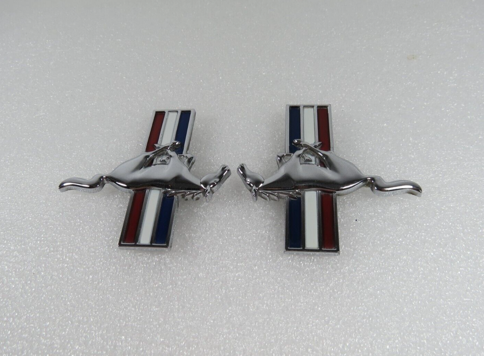 94-04 Ford Mustang Pony Emblems Front Fender Tribar Horse Badge Sign ...