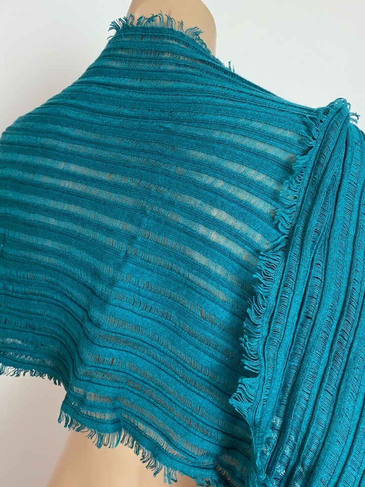 EILEEN FISHER Organic Cotton & Cashmere Stripe Stretch Scarf One Size ...