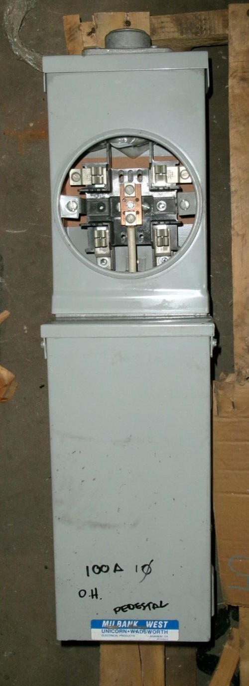 MILBANK WEST 100AMP METER BOX 3R RAIN PROOF OUTDOOR 120/240VAC 1PH 3 ...