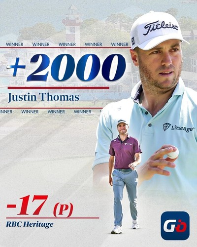 PGA Tour Justin Thomas The Champion Of RBC Heritage Tournament 2025 ...