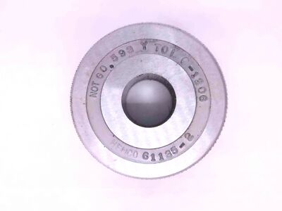 .5930 CL Y MASTER PLAIN BORE RING GAGE .5938 -.0008 UNDERSIZE 19/32 15 ...