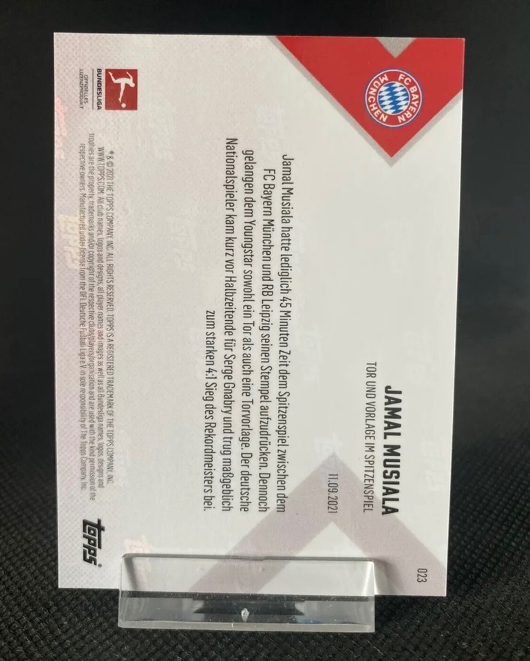 Jamal Musiala /99 Parallel 023 Topps Now Bundesliga 2021 Bayern München ...