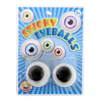 2pc Sticky Eyeballs Funny Gag Novelty Spooky Fun Trick Children's Play ...
