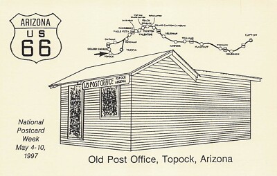 Route Hwy 66 Map Topock Arizona Old Post Office Vtg Postcard G59 | eBay