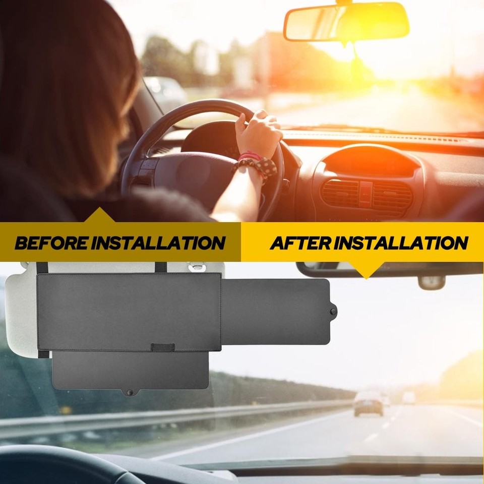 2in1 Car Sun Visor Extension Shield Extender Front Side Window Shade ...
