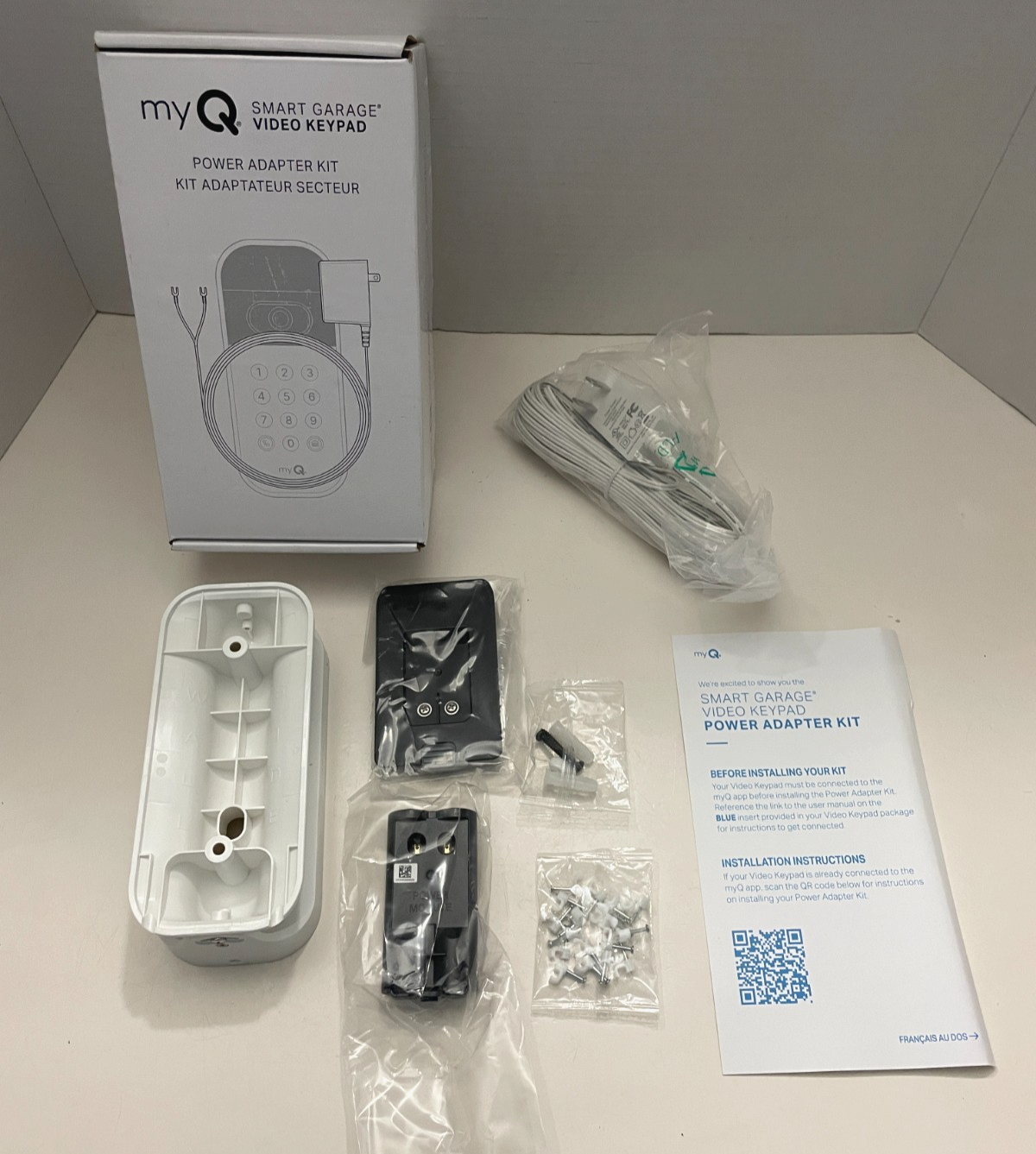 -Open Box- MyQ Wireless Smart Garage Video Keypad Power Adapter Kit MYQ ...