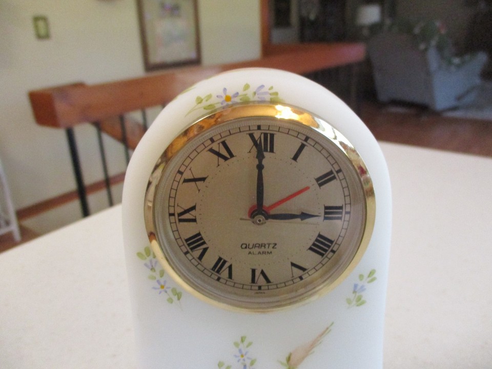Fenton Hand Painted Clock Artist Signed Clock Works VERY NICE !! | eBay