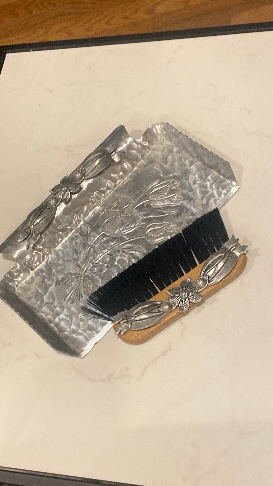 Vintage Rodney Kent Hand Wrought Creations Aluminum Floral Crumb Tray ...