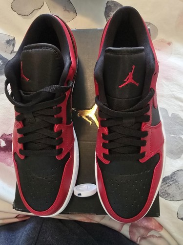 Nike Mens Air Jordan 1 Low I AJ1 Reverse Bred Black Red White Size 9 ...