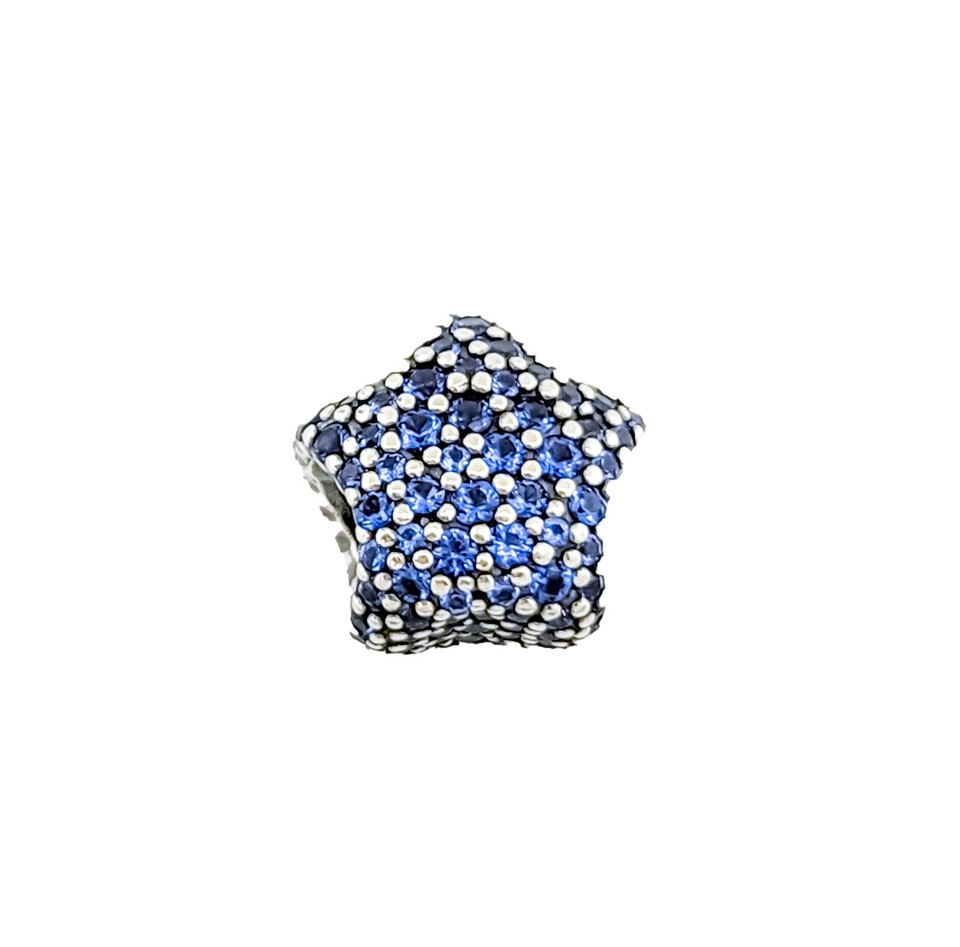 New 100% Authentic PANDORA Sparkling Bold Pavé Blue Crystal Star Charm ...