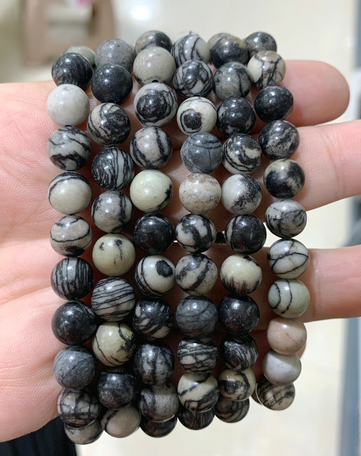 Wholesale 6 Pcs Natural Spider Jasper 8mm 7.5” Crystal Healing Stretch ...