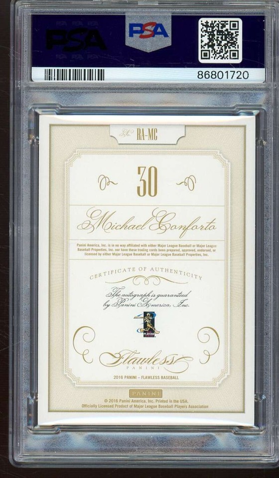 Michael Conforto Rookie Card 2016 Panini Flawless Rookie Auto Ruby #ra-mc PSA 10 | eBay