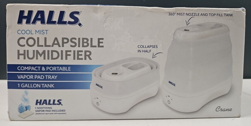 Halls Collapsible Cool Mist Humidifier 1 Gal. Compact, Portable, Vapor ...