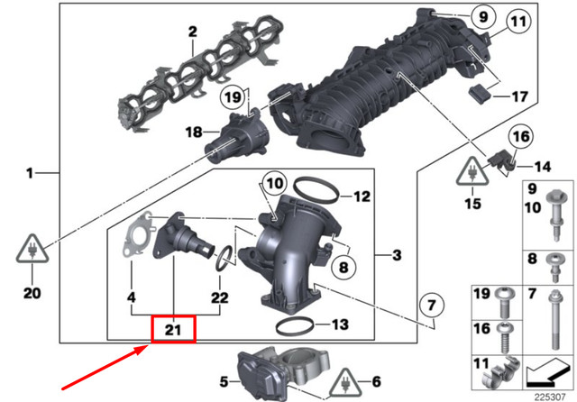 Genuine OEM BMW E84 E90N E91N E92N E93N Intake Manifold AGR Pipe ...