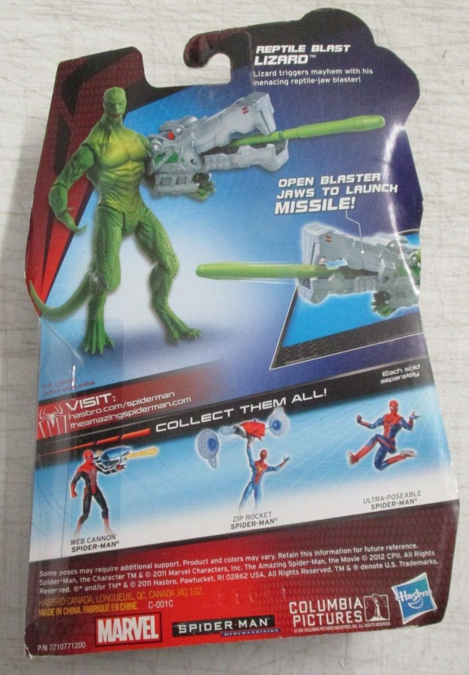 REPTILE BLAST LIZARD 4" ACTION FIGURE MARVEL AMAZING SPIDER-MAN MOVIE ...