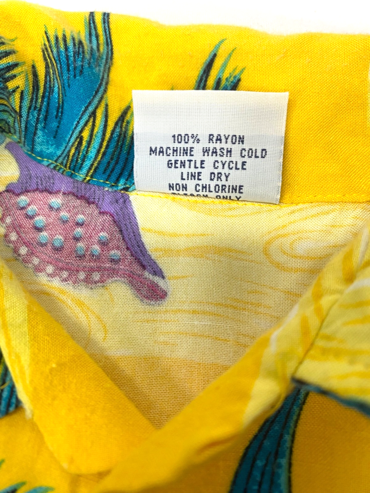 Vintage Hawaiian Shirt High Seas Resort Wear Large Tropical Parrot Bird ...