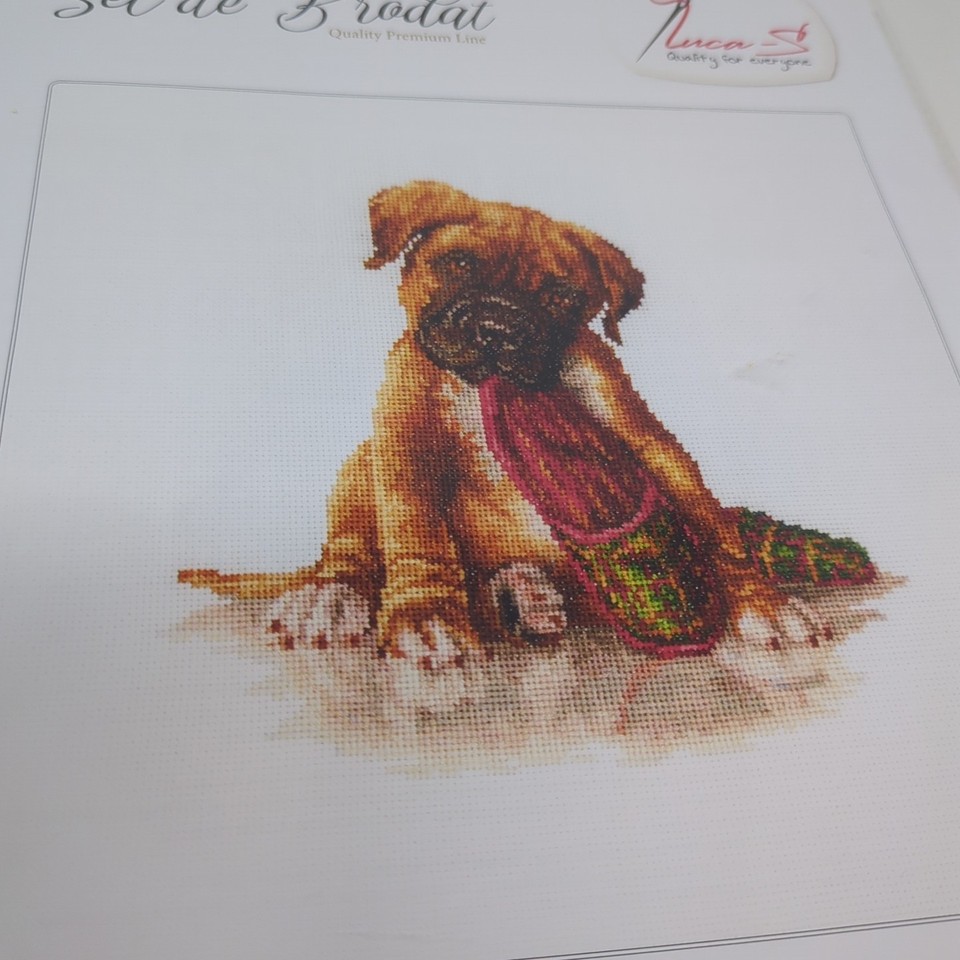 Set De Borat Luca-S Boxer Dog Puppy Animal B2338 Cross Stitch Kit NOS ...