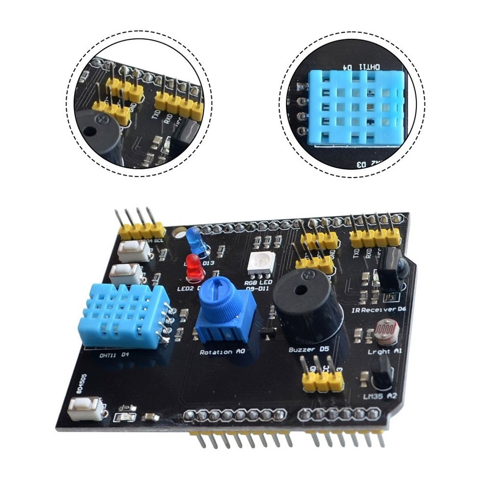 Electronic Experiments 9 In 1 Expansion Board Buzzer Module LED Module ...