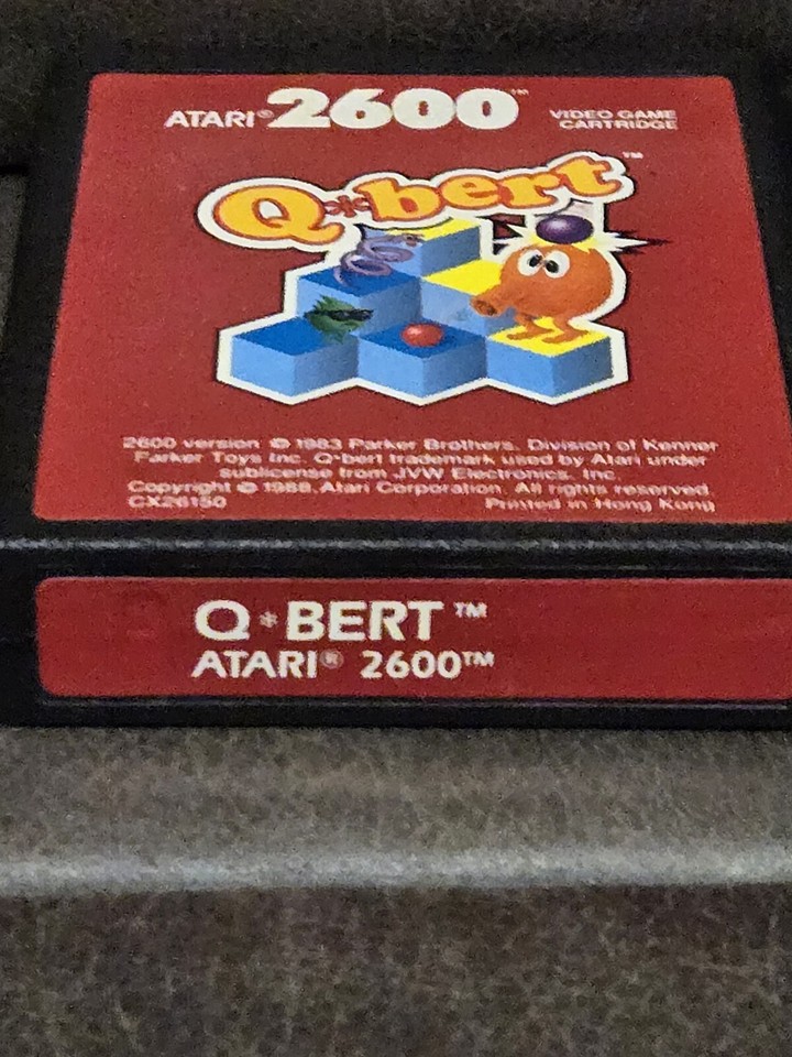 Q*bert Qbert (Atari 2600, 1988) Red Label - Game Cartridge VERY Clean ...