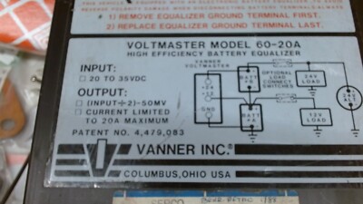 Vanner Inc Voltmaster 60-20A battery equalizer convert 24VDC to 12VDC ...