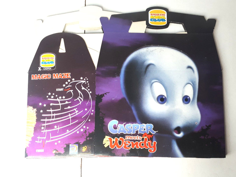 BURGER KING KIDS CLUB MEAL BOX VINTAGE 1990s CASPER AND WENDY 1998 | eBay