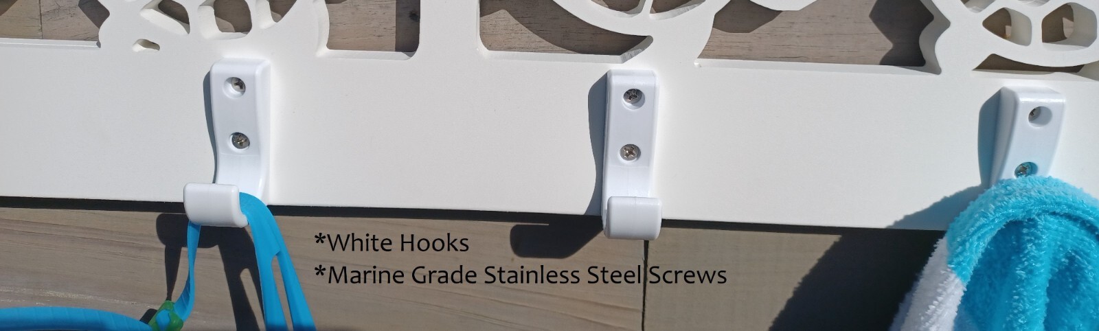 6 Hook Weatherproof Outdoor White PVC Sea Turtle Towel Pool Rack | eBay