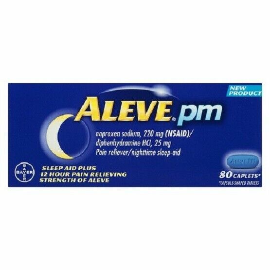 ALEVE PM Pain Reliever Nighttime Sleep Aid Caplets - 80 Count for sale online | eBay