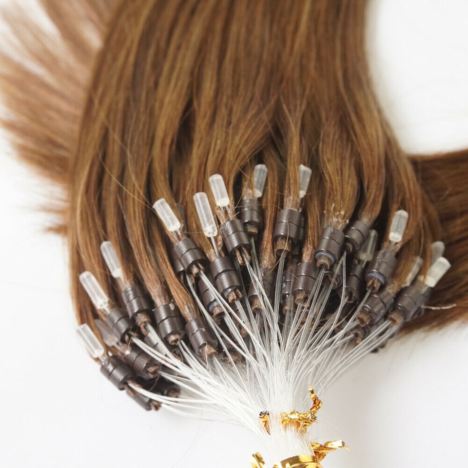 Micro Beads Hair Extensions Micro Ring Loop Tip Remy Human Hair Full ...