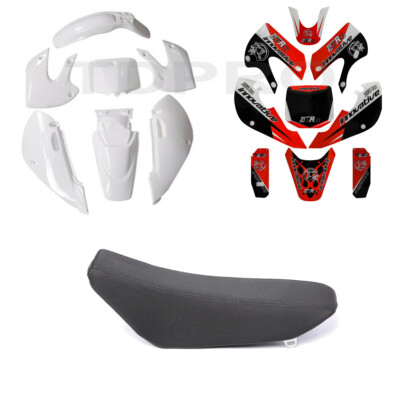 KX 65 KLX110 PLASTICS + STICKER + SEAT FOR ATOMIK Dirt Bike 125cc/140 ...