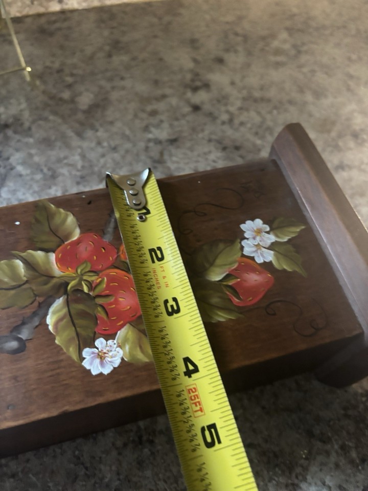 Wooden Wall Pocket Match Holder Antique Handmade Country Cottage Rare ...