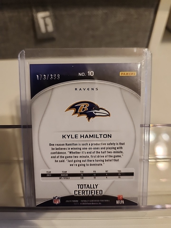 2024 Totally Certified Kyle Hamilton #10 Mirror Bronze /399 Ravens ...
