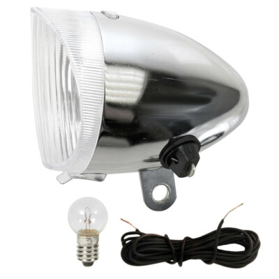 BIKE FRONT LIGHT 6V 2.4W CLASSIC RETRO CUSTOM CYCLE LAMP CABLE DYNAMO ...