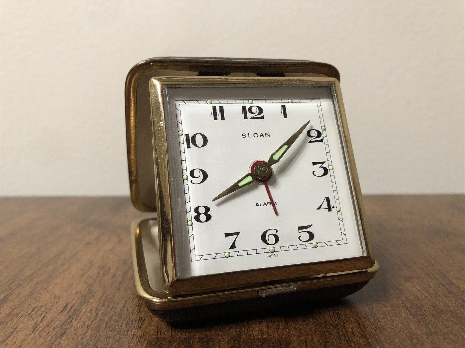 Vintage Sloan Travel Alarm Clock in Clam Shell - Works | eBay