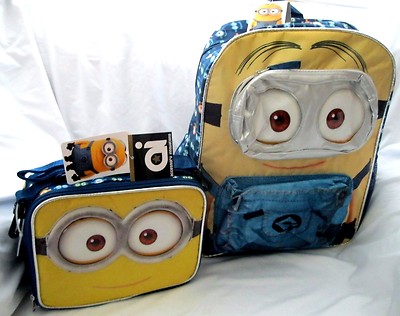 Despicable Me 2 Dave Minion 3D 16" Backpack + Minion Dave Face Matching ...