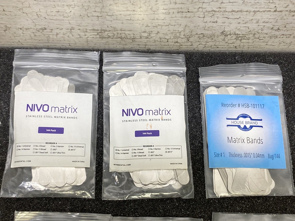 Dental Tofflemire Stainless Steel Matrix Bands 0.0015” Assorted Sizes ...