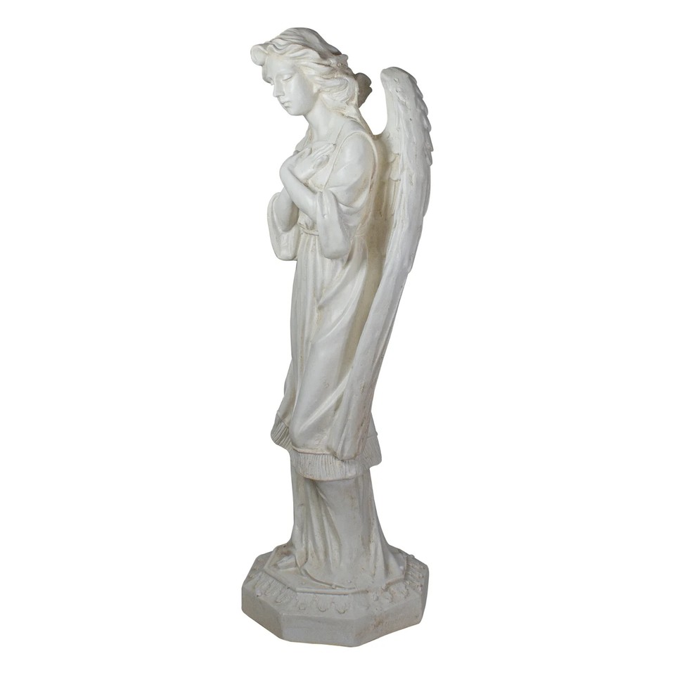 Angel Garden Statue with Religious Lawn Figure Outdoor Ivory Angelic ...
