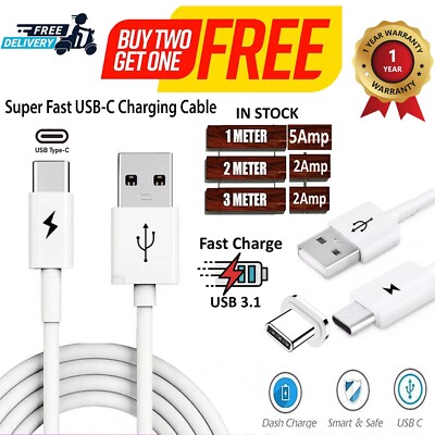 Fast USB Type-C Charging Power Cable Data Charger Wire For Car All ...