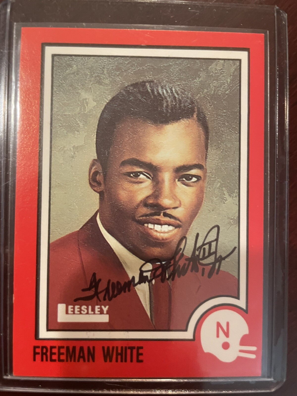 Freeman White Autographed Leesley Card Nebraska Devaney Era 1965 Big ...
