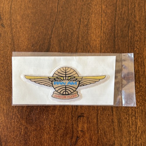 Vintage PAN AM AIRLINES Junior Flyer Plastic Kiddie Pilot Wings Sticker ...