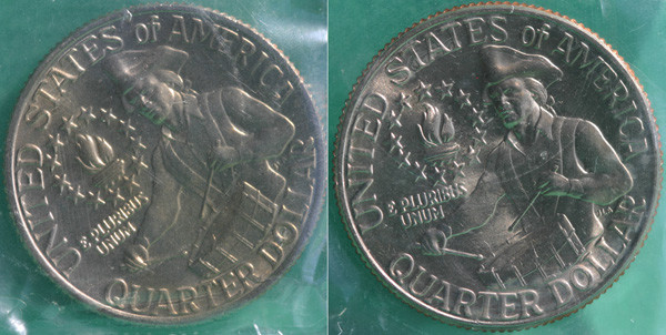 1976 Washington Drummer Boy 25c TWO Coin Lot P and D Bicentennial ...