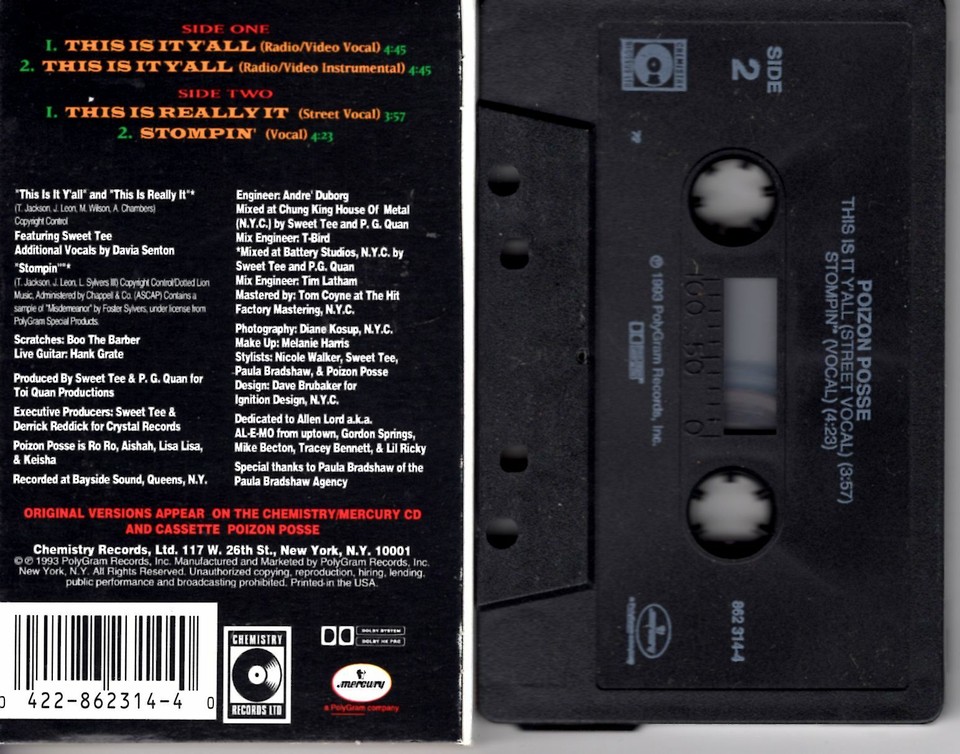 Poizon Posse This Is It Yall Stompin 1993 Cassette Tape Single Rap ...