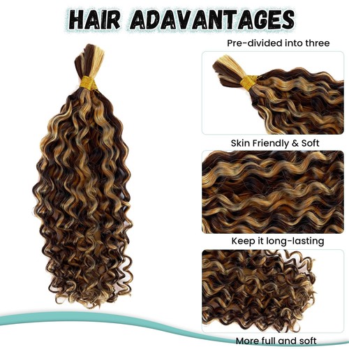 4/27 Honey Blonde Human Braiding Hair Deep 22 Inch, Hair-#4P27 | eBay