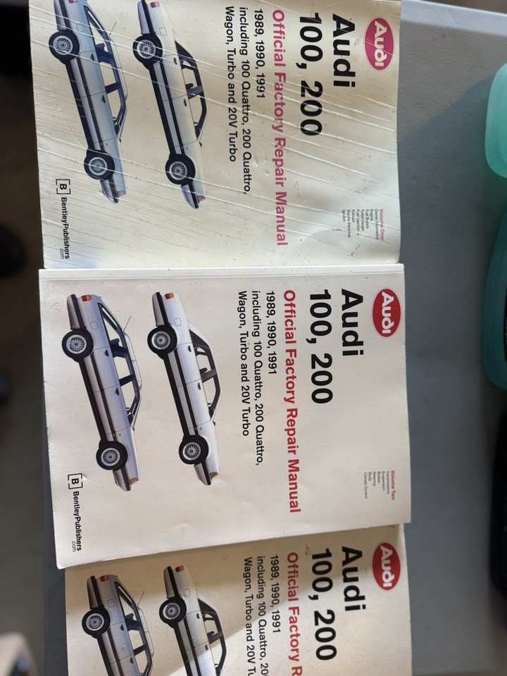 Audi 100 200 1989-1991 Official Factory Repair Manual Books 3 Vol. Set ...