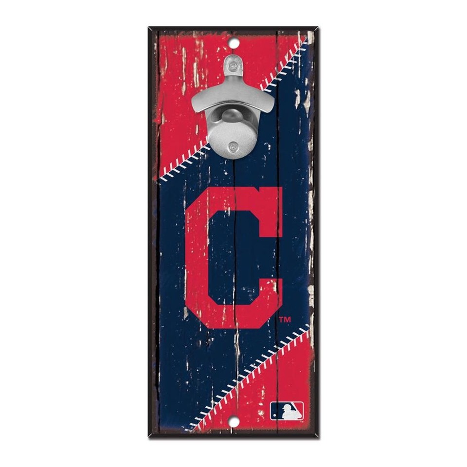 Cleveland Indians 5"x11" Bottle Opener Wood Sign [NEW] MLB Wall Plaque ...