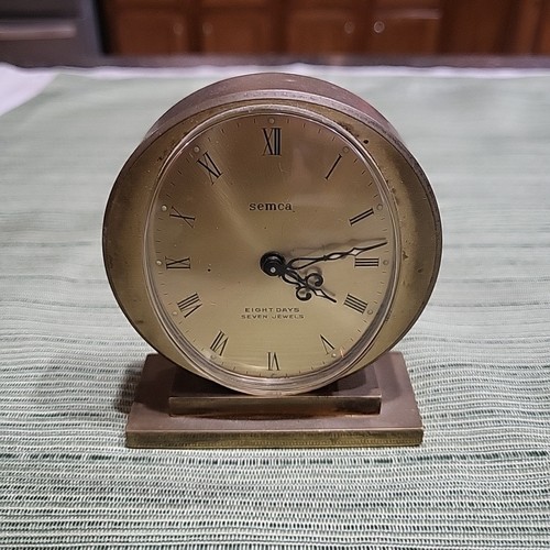 Vintage Semca Brass Eight Days, Seven Jewels Alarm Clock (Works Great ...